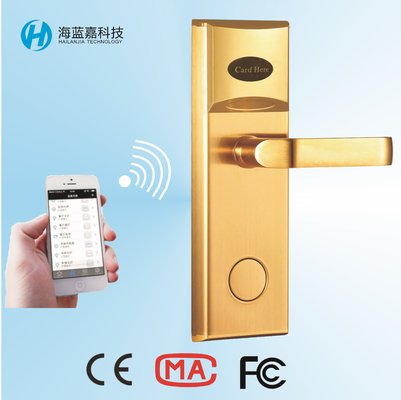 Stainless Steel Golden Hotel access control door electronic lock key card