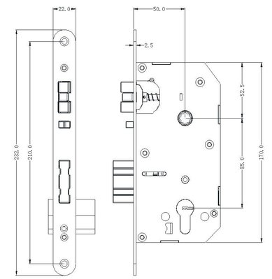 Cheap Price 304 Stainless Steel material European standard lock body hotel key card lock system for wholesales