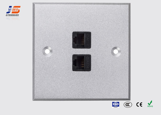 Prise fixée au mur de mur du réseau RJ45/RJ11 visuel audio de plat