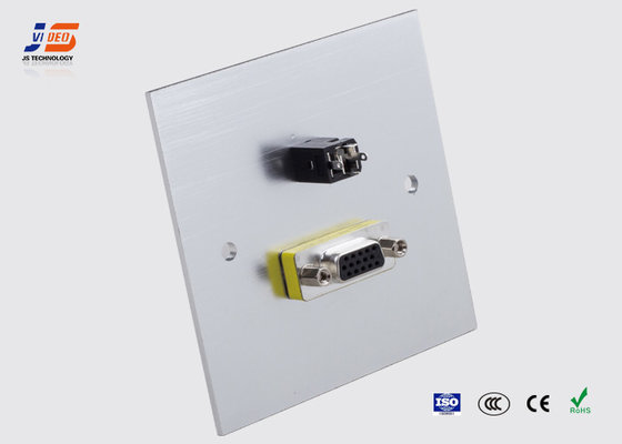 Plat de mur multi en aluminium argenté de médias, avec les connecteurs audio de 3.5mm VGA
