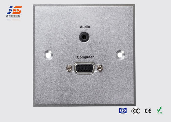 Plat de mur multi en aluminium argenté de médias, avec les connecteurs audio de 3.5mm VGA