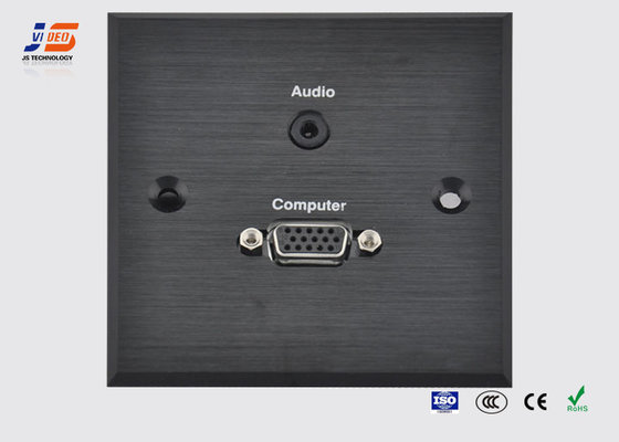 Plat de mur multi en aluminium argenté de médias, avec les connecteurs audio de 3.5mm VGA