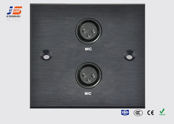 Trois plats de mur de multimédia de connecteur de Pin XLR/prise de puissance en aluminium de mur