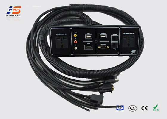 Connecteurs d'USB HDMI VGA de réseau de poids du commerce montés par bureau noir de prises de puissance