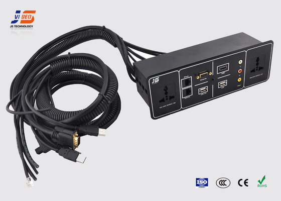 Connecteurs d'USB HDMI VGA de réseau de poids du commerce montés par bureau noir de prises de puissance