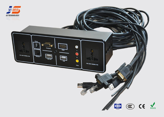 Connecteurs d'USB HDMI VGA de réseau de poids du commerce montés par bureau noir de prises de puissance