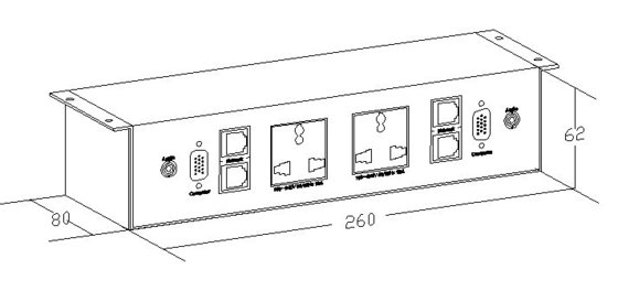 Pin multifonctionnel 220V du R-U 3 de prise de coffret de multimédia d'Undertable