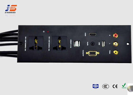Prise électrique fixée au mur de prise de dessus de Tableau avec des connecteurs de HDMI VGA RJ45 poids du commerce