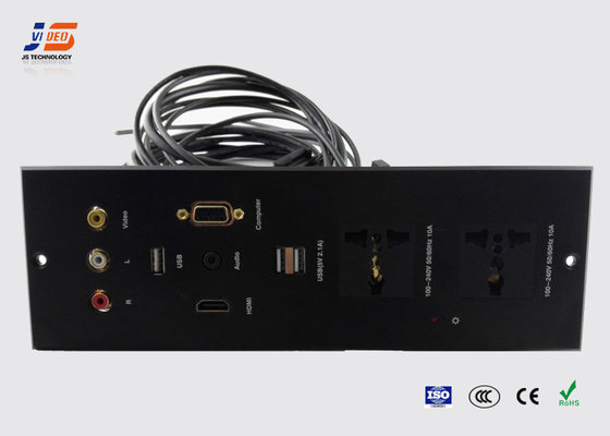 Prise électrique fixée au mur de prise de dessus de Tableau avec des connecteurs de HDMI VGA RJ45 poids du commerce