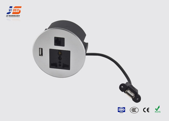 Prise de courant en aluminium balayée d'USB de canons isolants de puissance et de données pour la salle de conférence