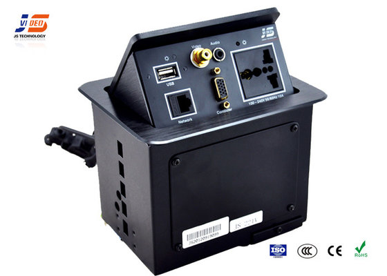 Prise de puissance de bureau de boîte de table en aluminium visuelle audio d'interconnexion