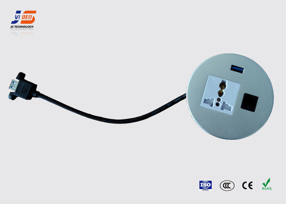 Canon isolant affleurant de bureau de bâti, chargeur en aluminium du panneau RJ45 RJ11 USB de prise de courant