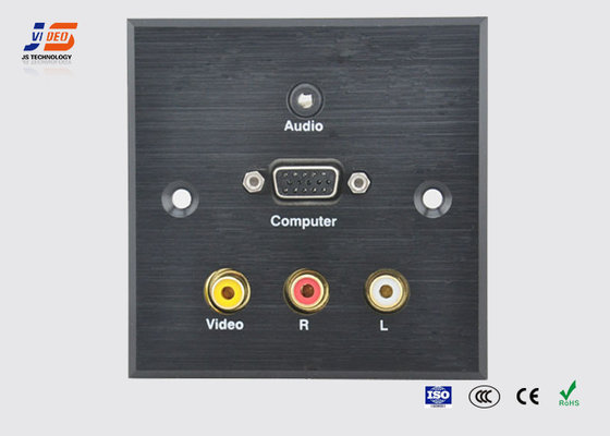 Plat de mur multi de médias de VGA connexions visuelles et audio de RCA plaqué or