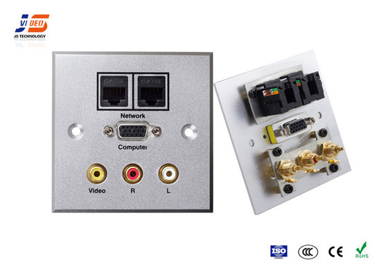 plat de mur multi de 2 médias de x RJ45 VGA pour la connexion audio composée de réseau