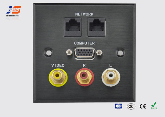 plat de mur multi de 2 médias de x RJ45 VGA pour la connexion audio composée de réseau