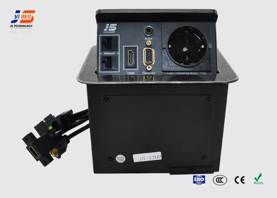 Inclinaison vers le haut de prise multiple de boîte de table en aluminium d'interconnexion avec la vidéo d'audio de VGA