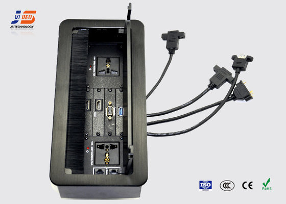 Prise de table de table HDMI noire/d'argent de coffret pour la conférence