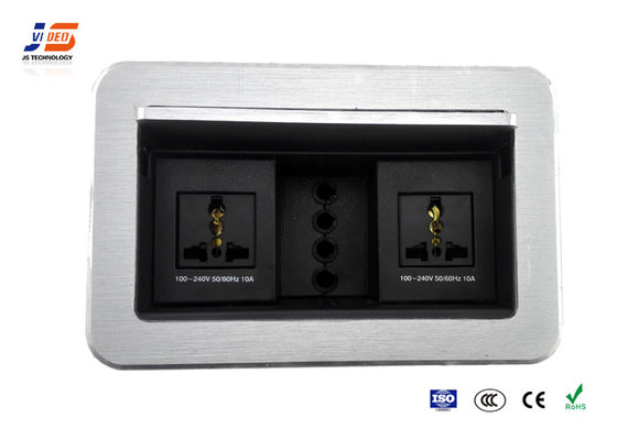 Boîte de débouché de câble de bureau en métal avec le port universel de VGA RJ45 de courant alternatif, Couvercle glissé