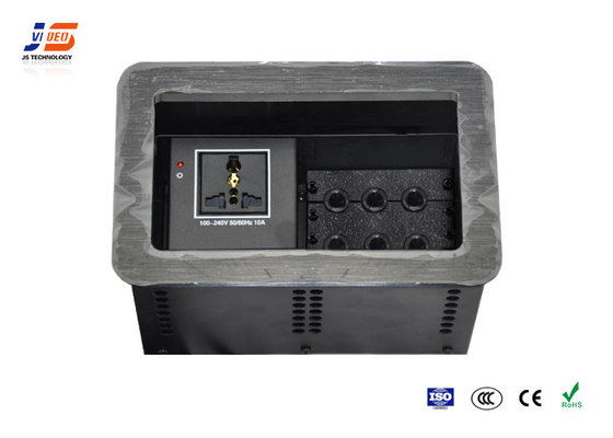 Boîte de débouché de câble de bureau en métal avec le port universel de VGA RJ45 de courant alternatif, Couvercle glissé