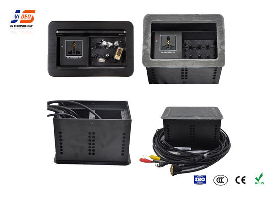 Boîte de débouché de câble de bureau en métal avec le port universel de VGA RJ45 de courant alternatif, Couvercle glissé