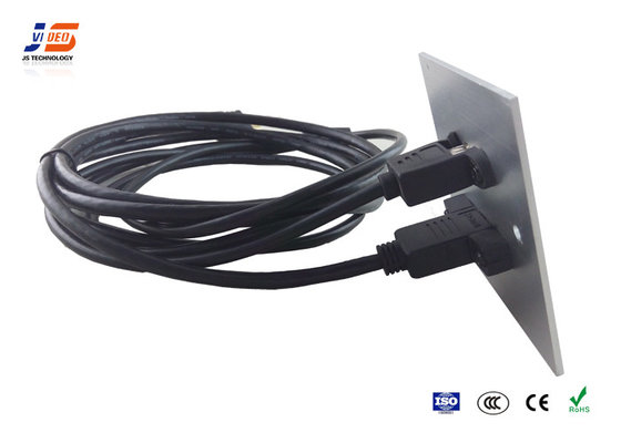 Plat de mur argenté de hub de médias d'hôtel fixé au mur avec le câble d'USB HDMI