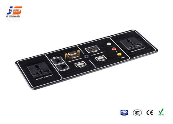 Le noir a balayé le réseau encastré de bureau HDMI de téléphone de prise de débouchés