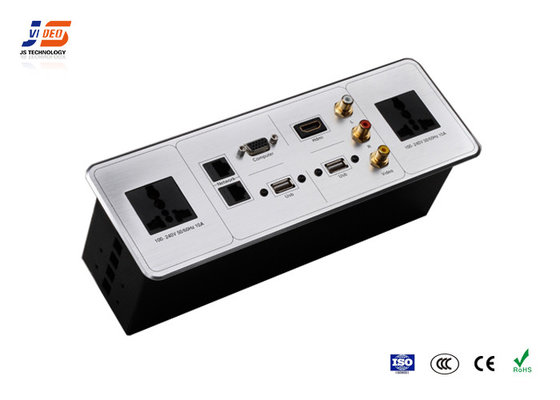 Coffret en aluminium de Tableau de conférence, prise visuelle audio de bureau de Tableau de puissance