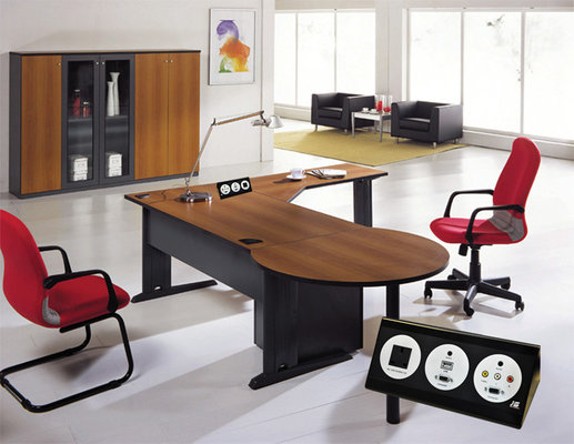 Dessus de table de prise de courant électrique de 3 bornes pour le bureau de salle de conférence