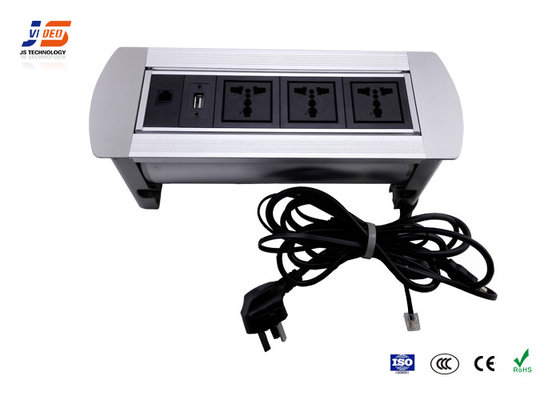 Débouché en aluminium de Tableau de débouché de câble de bureau avec le courant alternatif d'USB VGA