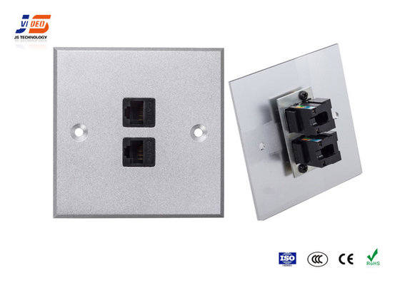 Prise fixée au mur de mur du réseau RJ45/RJ11 visuel audio de plat