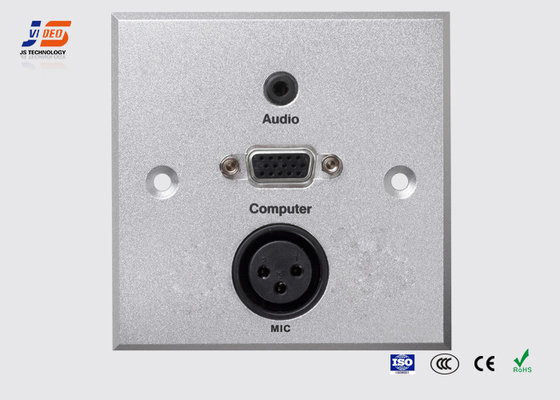 Plat de mur multi en aluminium argenté de médias, avec les connecteurs audio de 3.5mm VGA