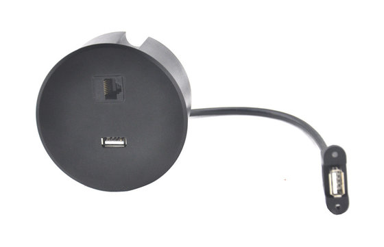 USB + plastique de canon isolant de données de la puissance RJ45 sans se mettre à genoux sous des canons isolants de débouché de bureau