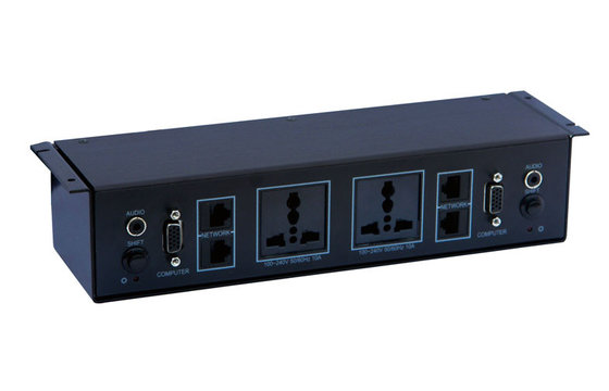 Coffret de multimédia de réseau sous le bureau, audio de la vidéo 3.5mm d'ordinateur