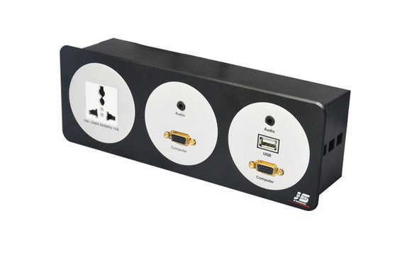 Alliage d'aluminium du Tableau RJ45 de dessus de prise électrique d'hôtel pour le Tableau de conférence
