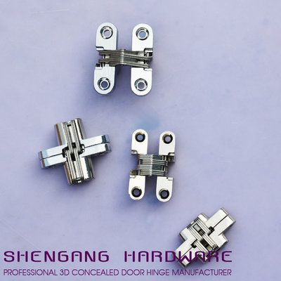 Folding Invisible Concealed Cross Door Hinge Zinc Alloy Hidden Hinges for Door Furniture Hardware
