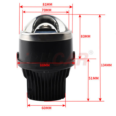 iPHCAR 3 in 1 High Beam Center Super Bright M512 Laser LED Bi Fog Lamp With LED Auxiliary Light Function