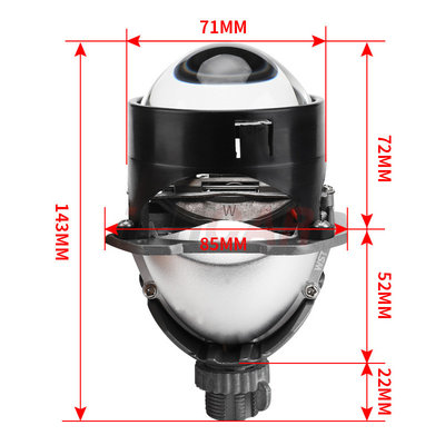 iPHCAR Bi LED Projector Lens 2.5 Inch 30W 6000K High Power LED Projector Lens LED Fog/Driving Lights
