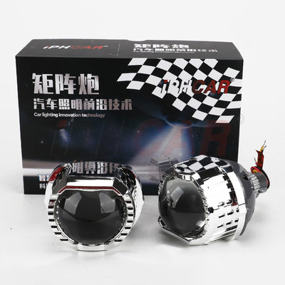 iPHCAR i7 PRO Single LED High Beam Projector Lamp with Demon Eyes White Blue Lens Assistant Projector Lens