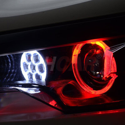 iPHCAR i6 PRO Single High Beam LED Projector Lens with Demon Eyes White Red Blue Lens Auxiliary Light for Auto Lighting