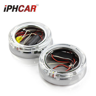 3.0inch Bi Xenon Projector Lens Shroud For Apollo Car Headlights Lens Cover With LED Angel Eyes White Decoration