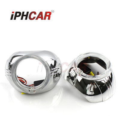 iPHCAR HID Bi-Xenon Projector Lens New 3.0 Inch Shrouds Hid Projector Lens Shroud With Led Angel Eyes Headlight For
