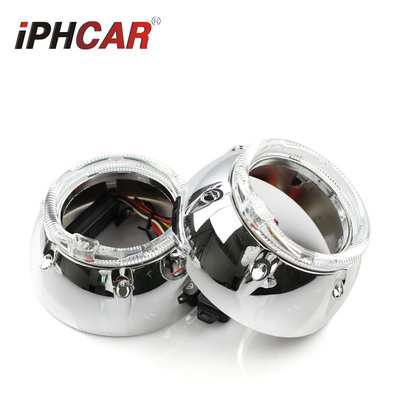 Bixenon Projector Lens Shrouds Cover For 3.0inch 2.5 Inch H1 H4 H7 H4 Lens With Angel Eyes LED Halo Ring For BMW