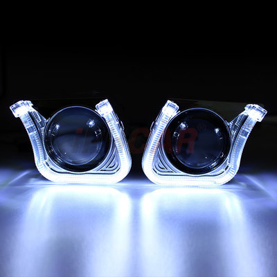 2pcs 2.5'' Matrix Angel Eyes White Yellow Shroud For Car BI LED Projector Lens DRL Car Light Accessories