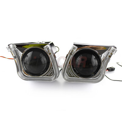 2pcs 2.5'' Matrix Angel Eyes White Yellow Shroud For Car BI LED Projector Lens DRL Car Light Accessories