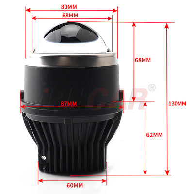 WEIXIN Super Bright 5500K High/Low Beam Waterproof 12V Spotlight Anti Fog 3" Lens Projector Car Light
