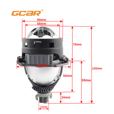 GCAR WST 3.0B-S Double Laser LED Crystal Eyes 3inch Projector Headlight 45W Bi LED Projector Lenses For Motorcycle