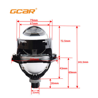 GCAR WST 3.0A 55W Bi LED Lens Projecyor 3inch 6000K Universal Projector Headlight Use for Motorcycle