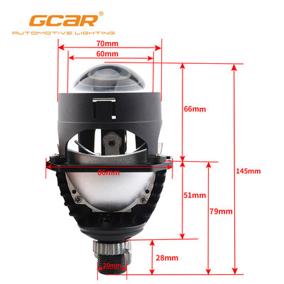 GCAR WST Super 2.5A Bi LED Projector 6000K Double Lamp Bowl Bi LED Lens Projector