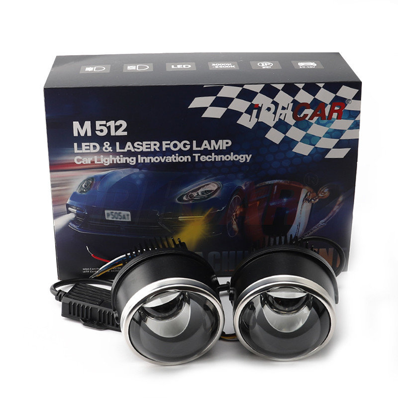 iPHCAR 3 in 1 High Beam Center Super Bright M512 Laser LED Bi Fog Lamp With LED Auxiliary Light Function