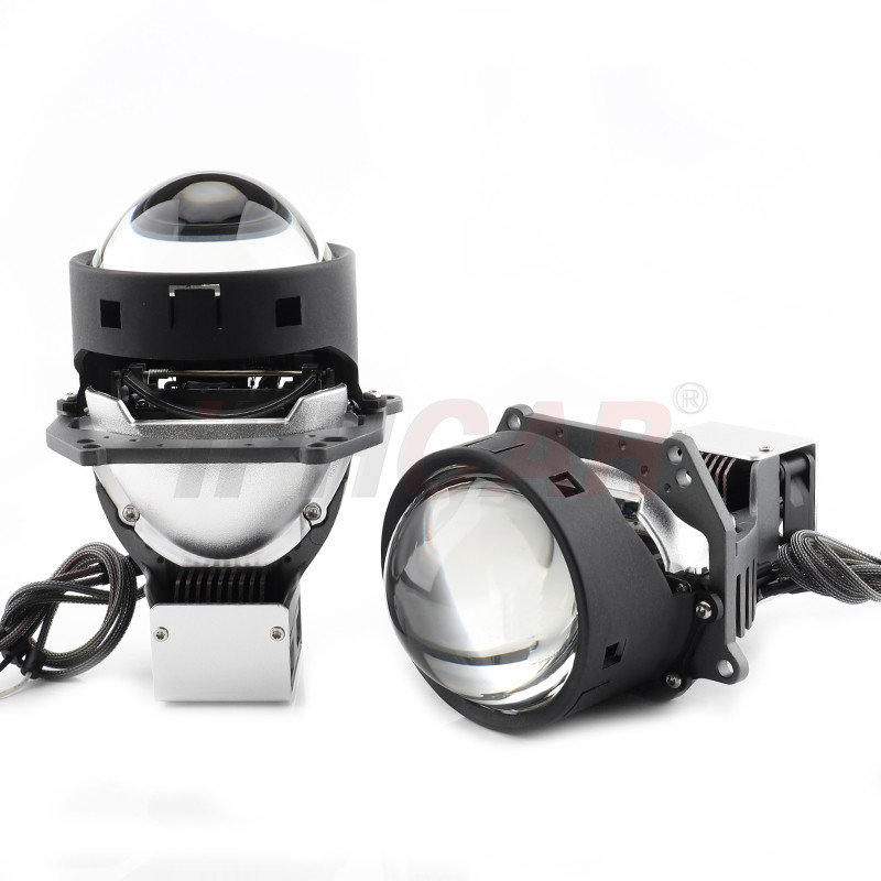 iPHCAR Bi LED Laser Projector Lens 3'' Bi-LED White Excellent Low Beam And LED Laser Assisting High Beam